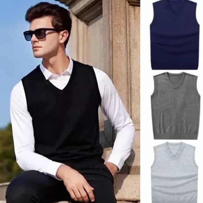 Jual Siapkirim_Produk Nosh Rompi Pria Rajut Polos Ian /Knit Vest ...