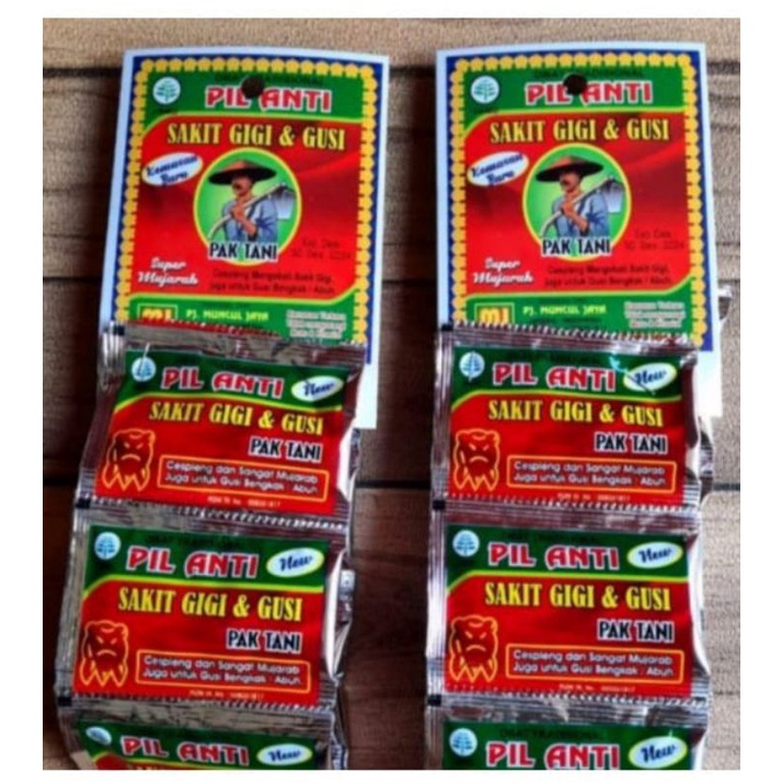 Jual pil anti pak tani obat sakit gigi dan gusi bengkak (1 slop 5 hanger) | Shopee Indonesia
