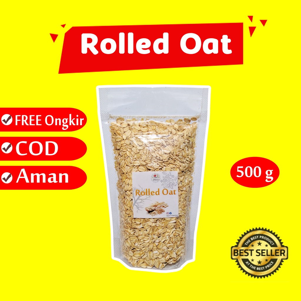 Jual ROLLED OAT 500GR OATMEAL GANDUM UNTUH OATS KASAR NATURAL SEREAL ...