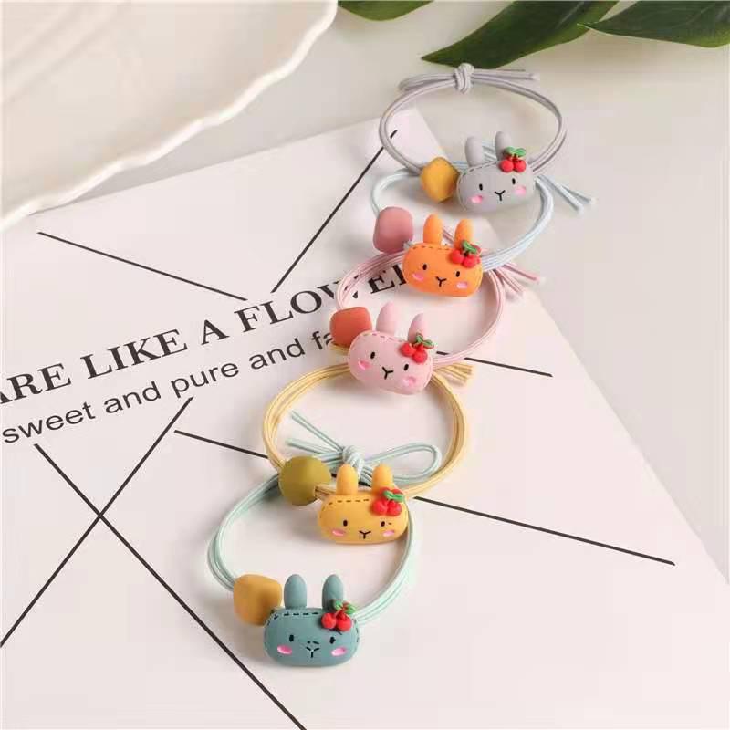 Jual Ikat Rambut Motif Korea Gambar muka Kelinci lucu , ikat rambut ...