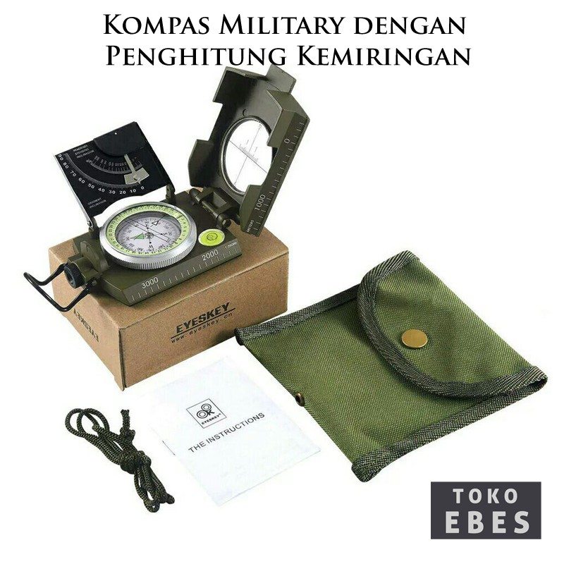 Jual Kompas Military Outdoor Penunjuk Arah Azimuth Peta Dengan Pengukur ...