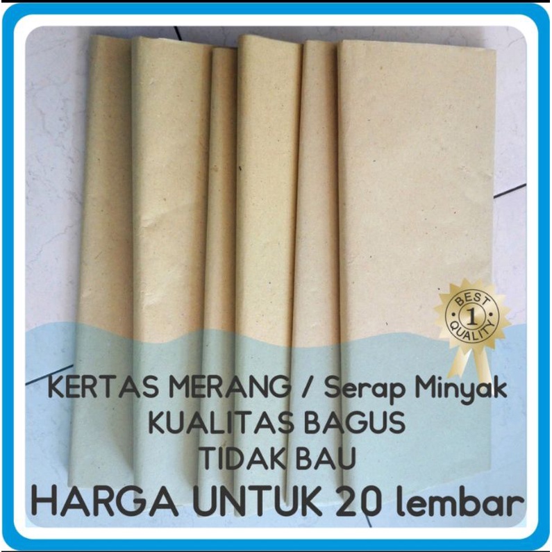 Jual KERTAS MERANG, KERTAS SERAP MINYAK GORENGAN, MURAH | Shopee Indonesia