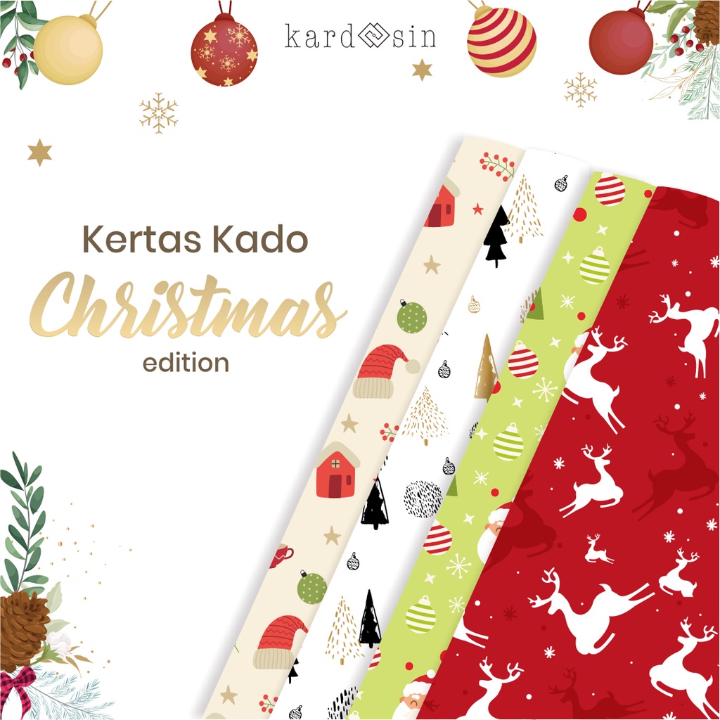 Jual KERTAS KADO NATAL WRAPPING PAPER CHRISTMAS CHRISMAST SANTA SNOW ...