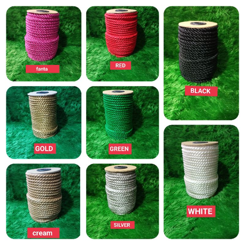 Jual tali tambang sutra warna 5mm(rollan) | Shopee Indonesia