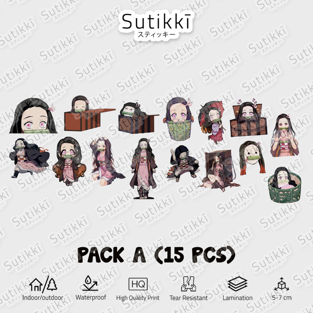 Jual Sutikki | Sticker Pack Nezuko Kamado Kimetsu No Yaiba Demon Slayer ...