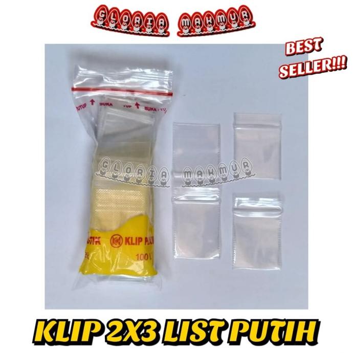 Jual PLASTIK KLIP 2X3 LIST PUTIH ISI 1000 LEMBAR | Shopee Indonesia