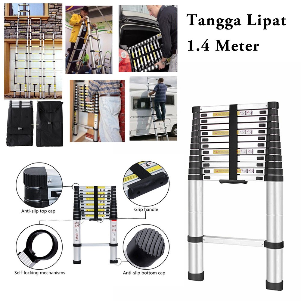 Jual Tangga Lipat Alumunium 1.4M 3.8M 4.4M Ladders Teleskopik Kokoh ...