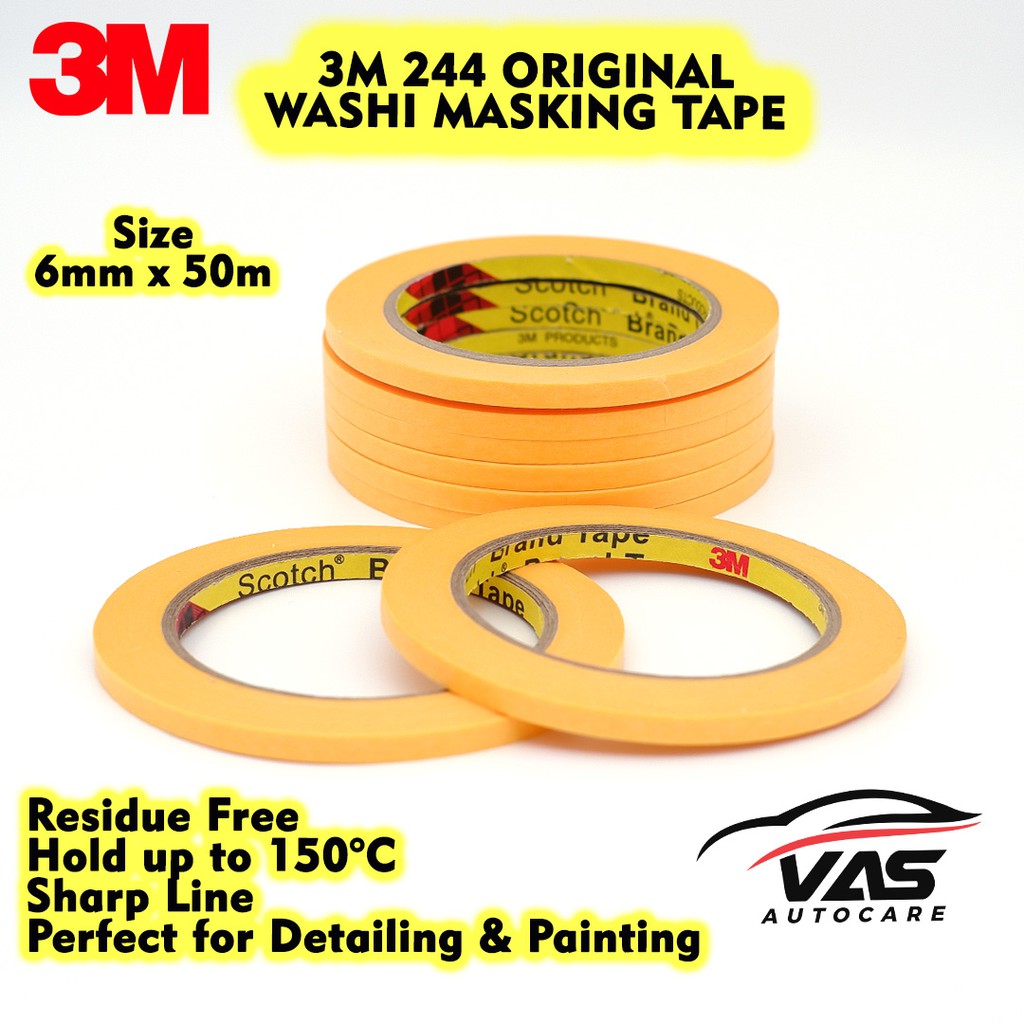 Jual 3M 244 DETAILING MASKING TAPE Washi ISOLASI KERTAS AUTO ORIGINAL | Shopee Indonesia