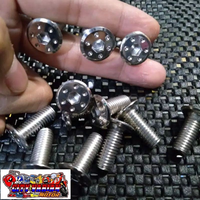Jual Baut Disc Disk Piringan Cakram Probolt Stenlis Harga satu 1pcs aja Nmax PCX Aerox Mio Beat ...