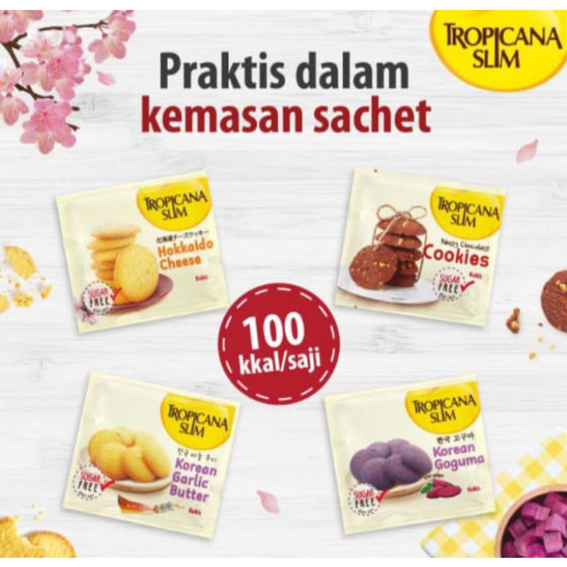 Jual Tropicana Slim Cookies Sachet 5 Variant Biscuits | Shopee Indonesia