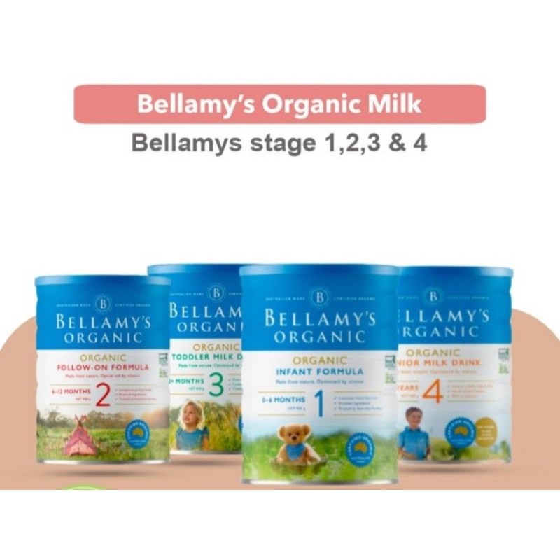 Jual Bellamy's Organic Baby Toddler Milk Drink Step 1 2 3 4 - 900g Bellamys Susu Bayi Infant Tot ...
