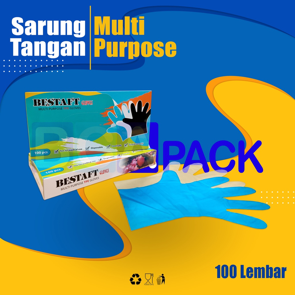 Jual Sarung Tangan Multi Purpose TPE - BESTAFT Gloves isi 100 LEMBAR ...