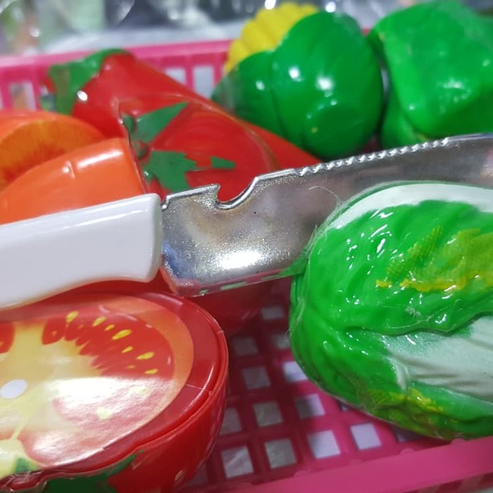 Jual New mainan potong sayur sayuran magnet keranjang buah buahan ...