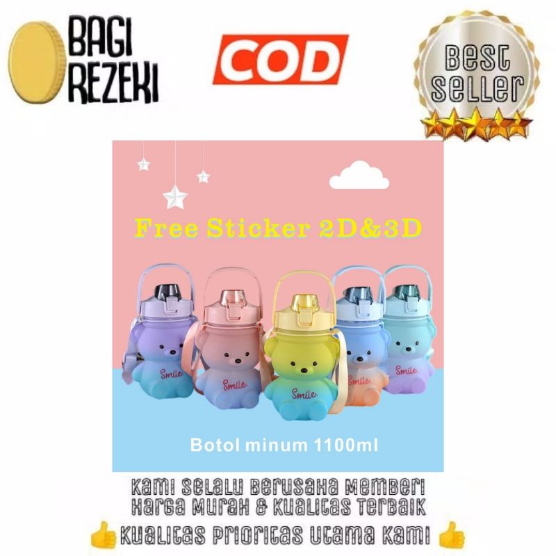 Jual Botol Minum anak Boneka Beruang Gemoy Viral Botol Motivasi ...