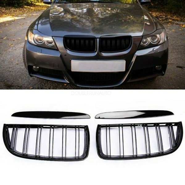 Jual Grill BMW E90 Pre Facelift Double Slats 1 Pasang - Gloss Black ...