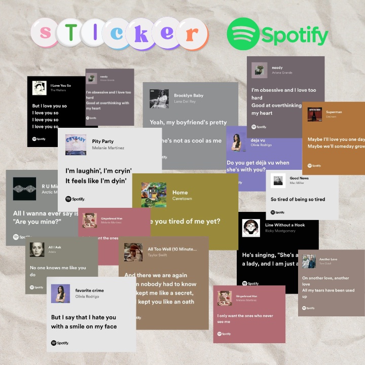 Jual sticker spotify aesthetic (45 pcs) untuk di LAPTOP HANDPHONE BUKU ...