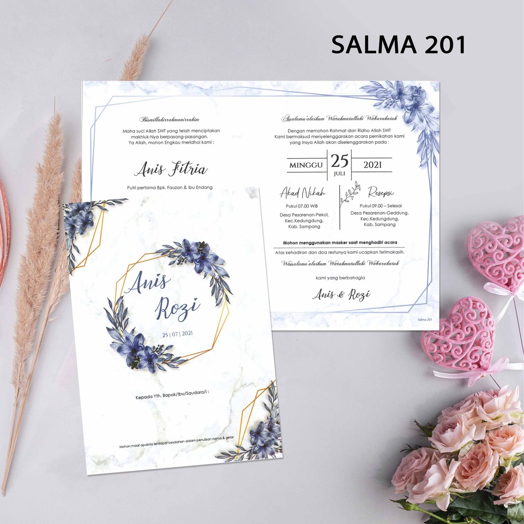 Jual Cetak Undangan Pernikahan Desain Aesthetic Rustik Vintage Elegan ...