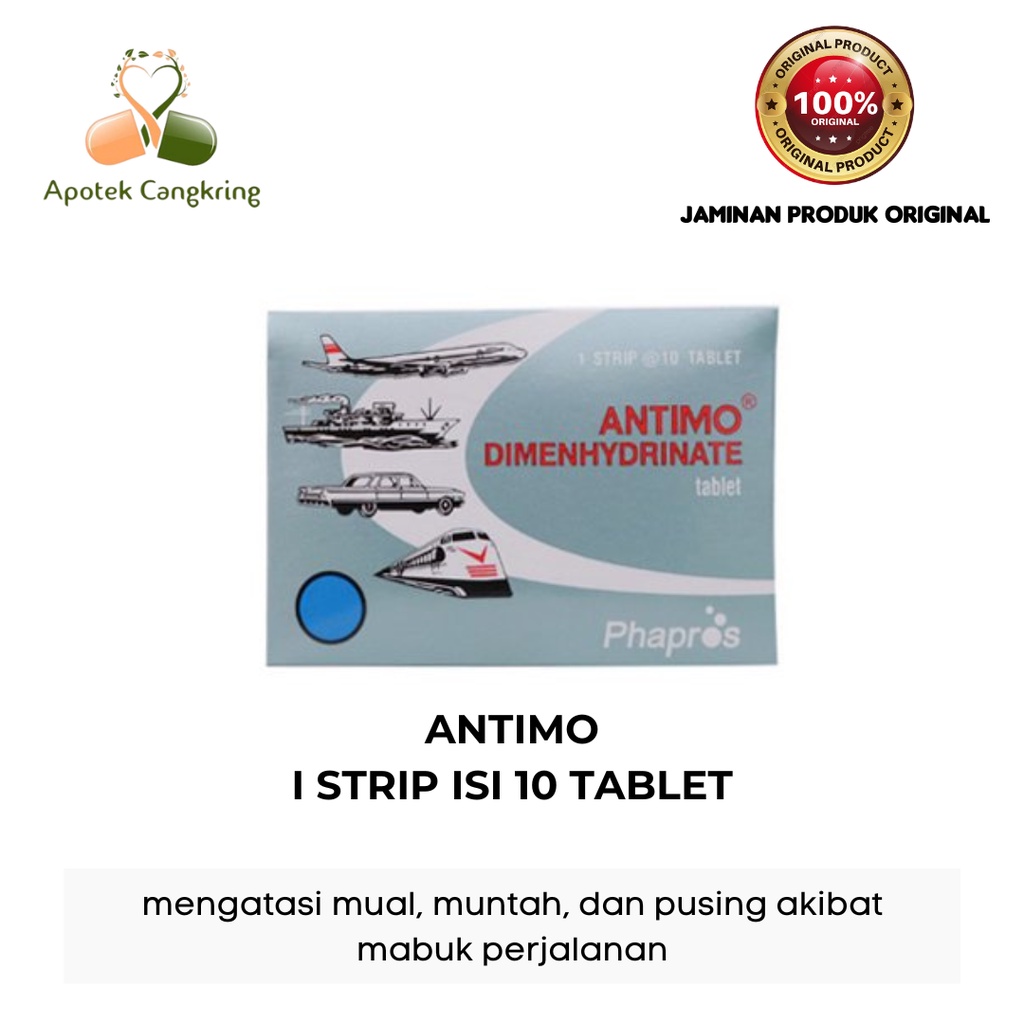 Jual Antimo Dewasa Obat Mabuk Perjalanan Mual Muntah Strip isi 10 Tablet | Shopee Indonesia