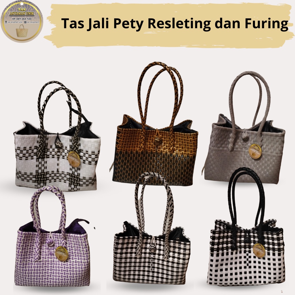 Jual Tas Jali Pety dengan Furing dan Resleting/ Tas Jali Anyaman ...