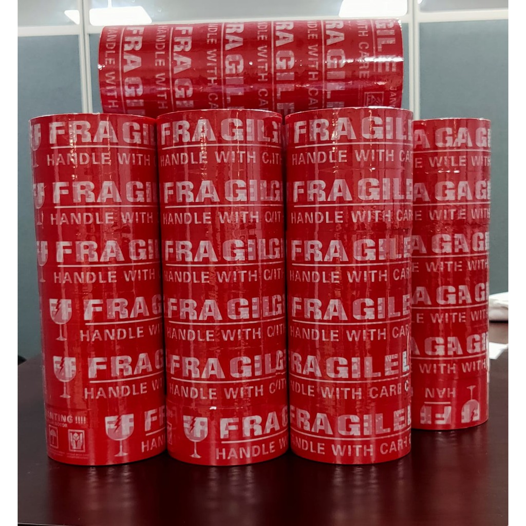 Jual Lakban OPP 48mm x 90Yard Fragile Merah / Fragile Putih 1 Pcs ...