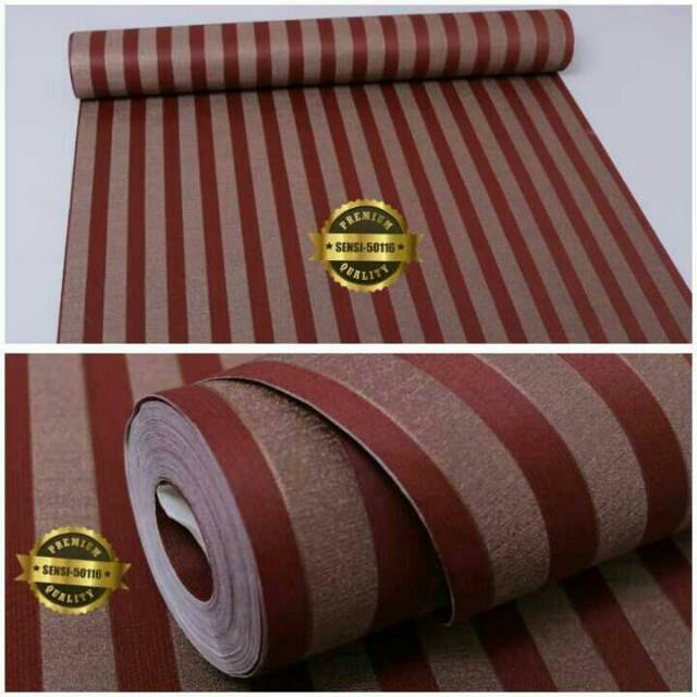 Jual Wallpaper vinyl motif garis merah bata | Shopee Indonesia