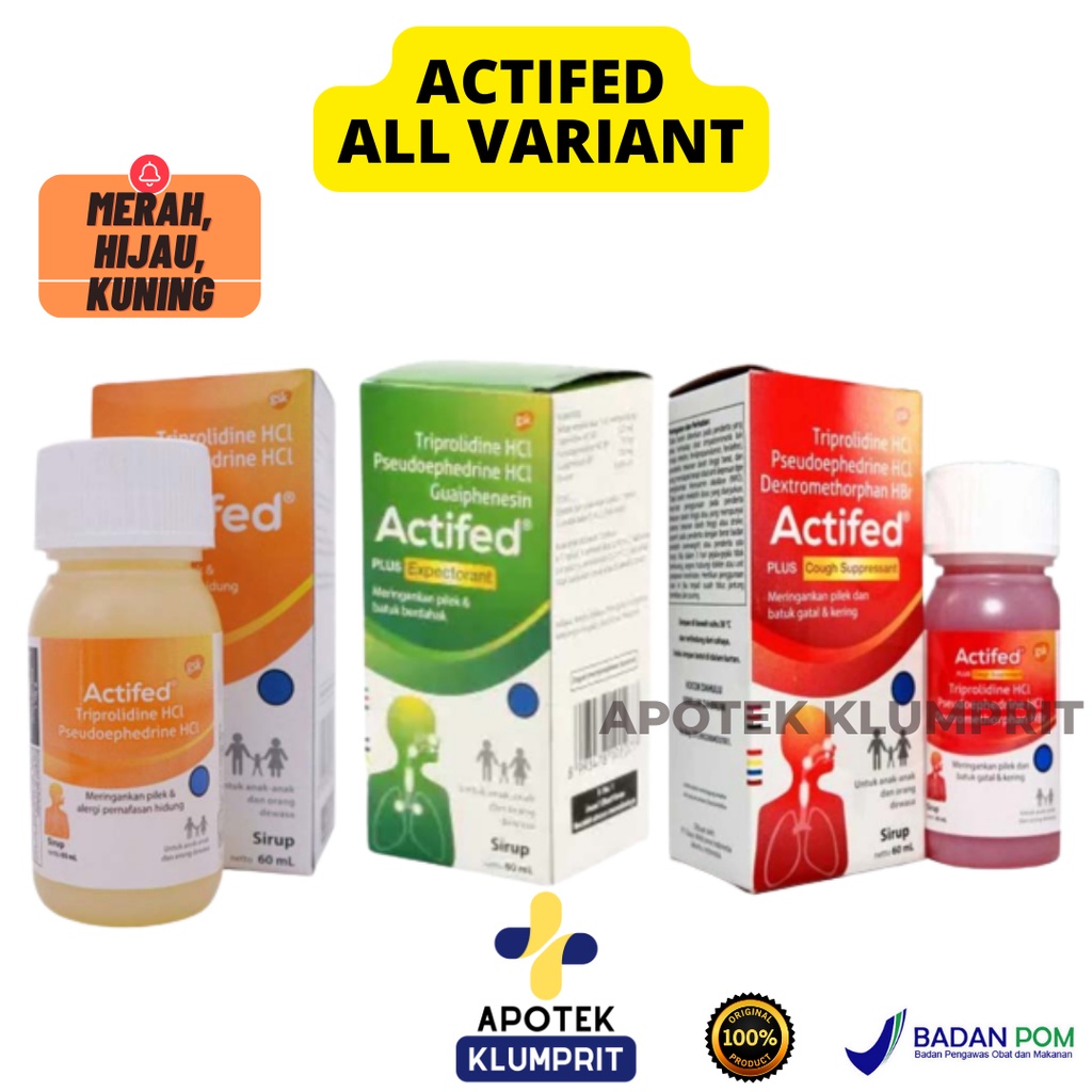 Jual ACTIFED ALL VARIANT / ACTIVED 60ML / SIRUP 60 ML / BATUK / FLU ...