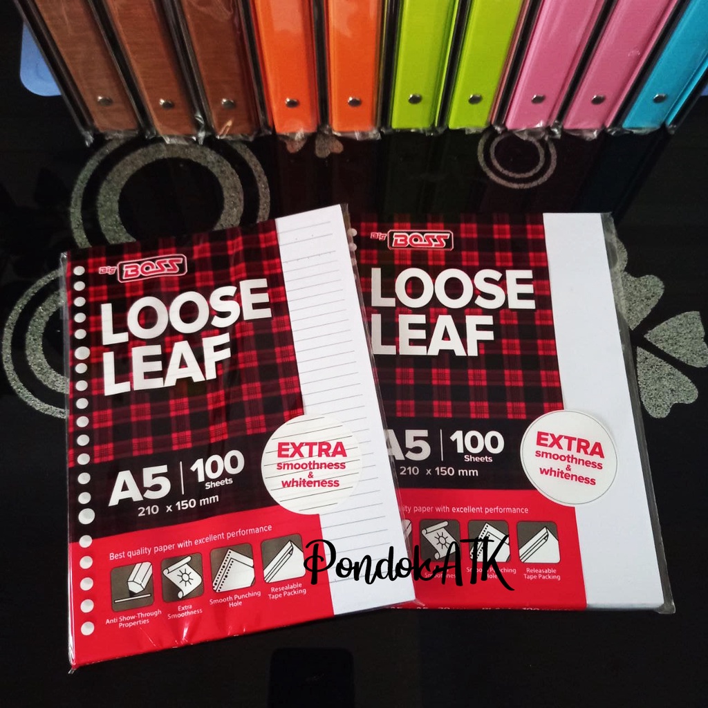 Jual Isi Binder / Kertas Binder Putih Bergaris A5 100 lembar Big Boss ...