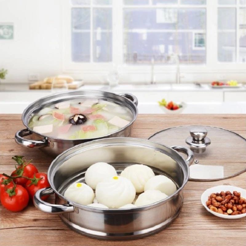 Jual PANCI 2 SUSUN BESAR KUKUS STEAMER STAINLESS 28 CM, KUKUSAN/pancai ...
