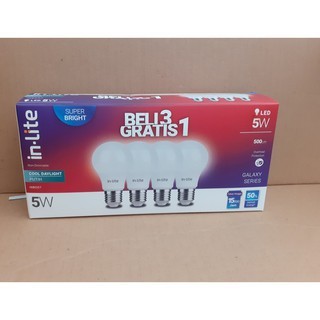 Jual Inlite / In-Lite / In lite 5w LED Bulb 5 Watt PAKET Beli 3 Gratis ...