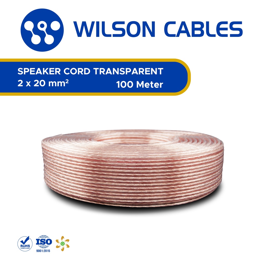 Jual WILSON CABLES - Kabel Audio 2x20 (2x0.5) 100 Meter Transparan ...