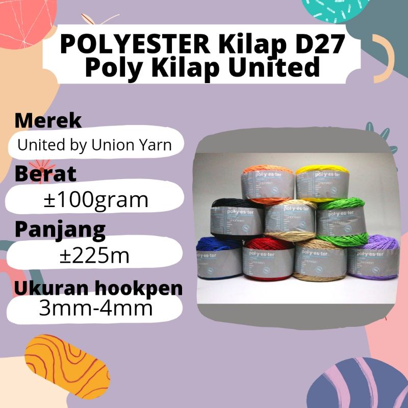 Jual Benang Rajut Benang Polyester Poly Kilap D27 Murah Union Yarn ...