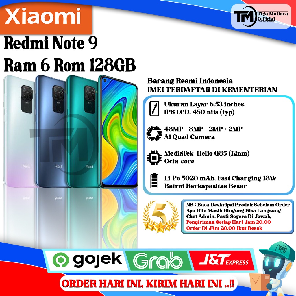 Jual Xiaomi Redmi Note 9 Ram 6 Rom 128GB Segel Original & Bergaransi ...