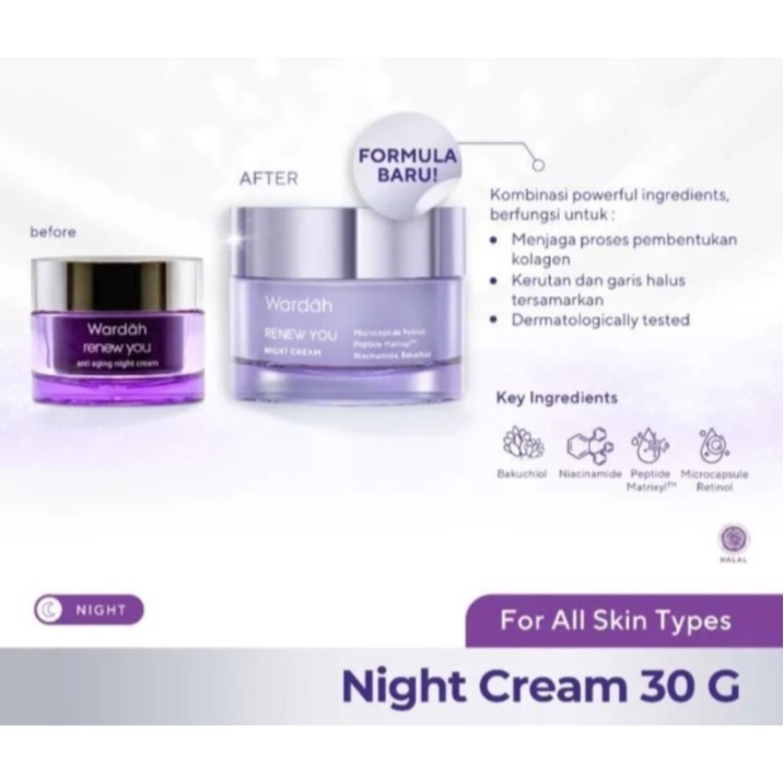Jual Wardah Renew You Night Cream 30gr | Shopee Indonesia