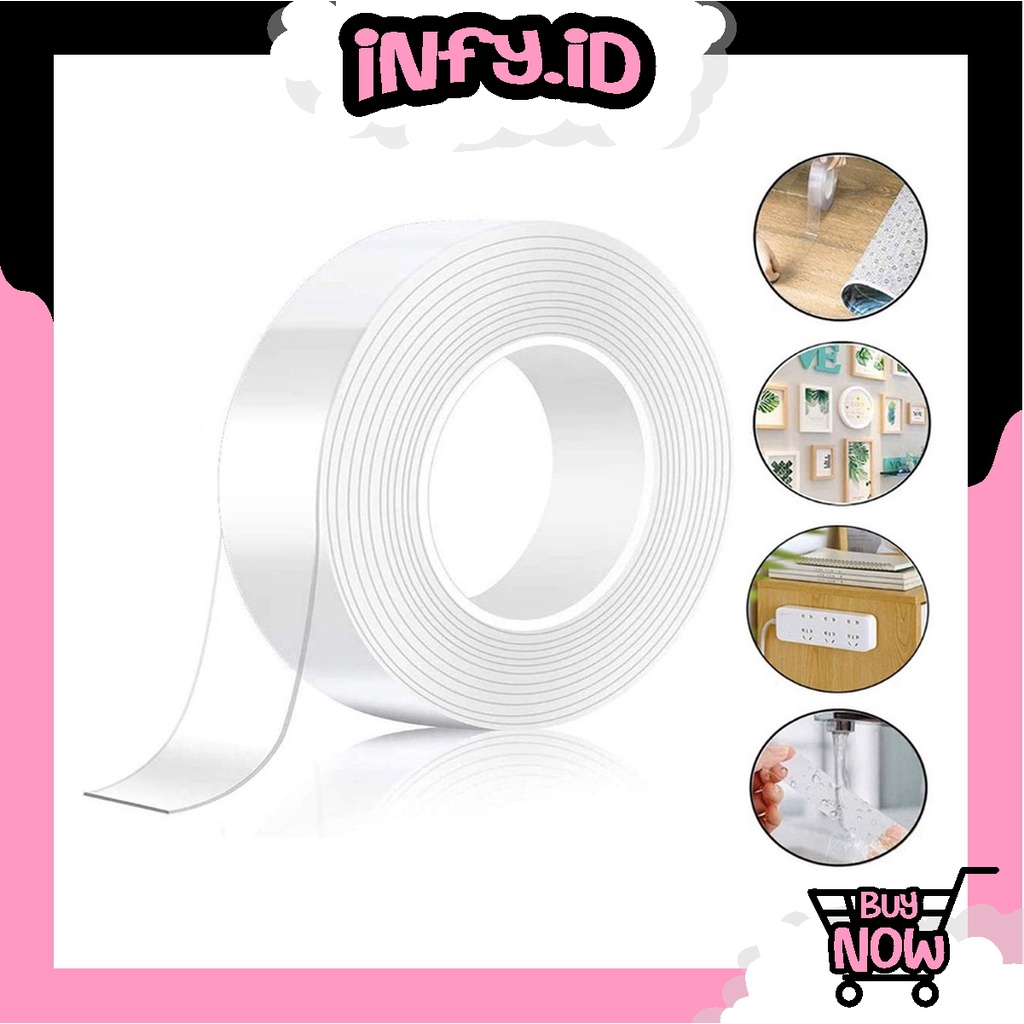 Jual INFY - R555 Double Tape Nano Tape Ivy Grip Tape Bening Multifungsi ...