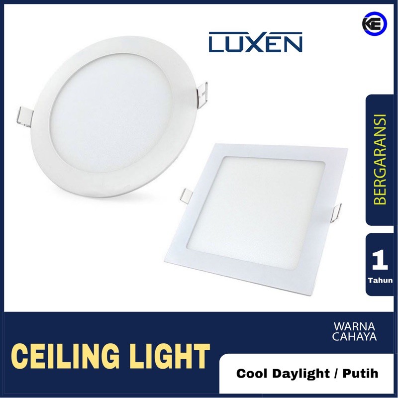 Jual Lampu Downlight Led Panel Plafon Bulat Kotak Luxen 6500K Cool ...