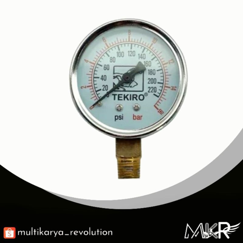 Jual Manometer 6-10 Bar Tekiro Original Pressure Gauge Mano Meter Alat ...