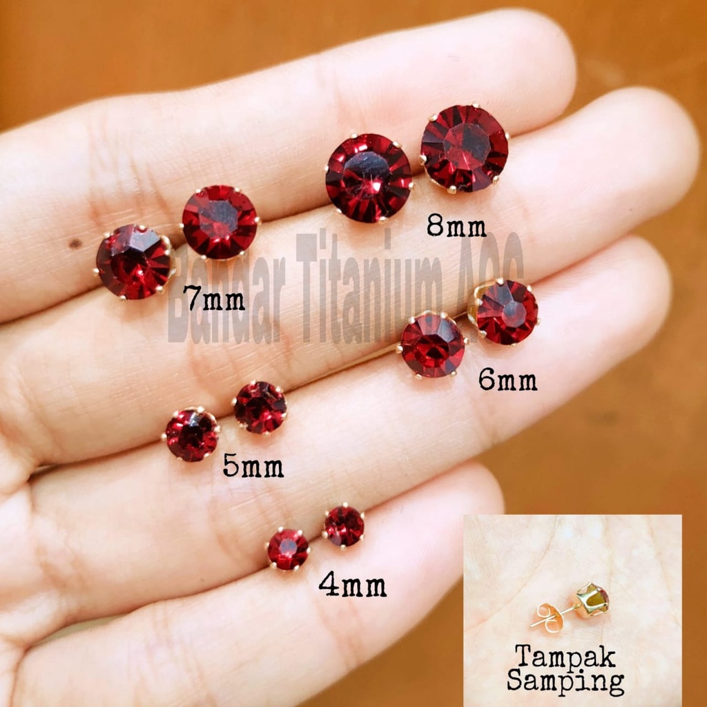 Jual ANTING TITANIUM GIWANG PERMATA WARNA PERHIASAN ANTI KARAT&ANTI ...