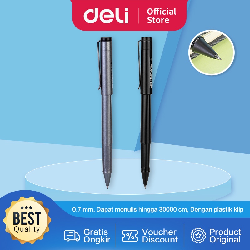 Jual Deli Gel Pen / Pulpen Gel Premium 0.7 MM Tinta dapat menulis hingga 30000 CM S96-A | Shopee ...