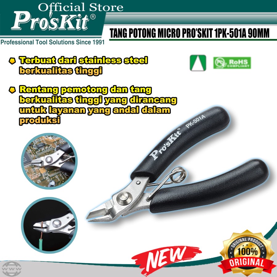 Jual Pro'sKit - Tang Potong Micro Pro'sKit 1Pk-501A 90Mm Mini Black ...