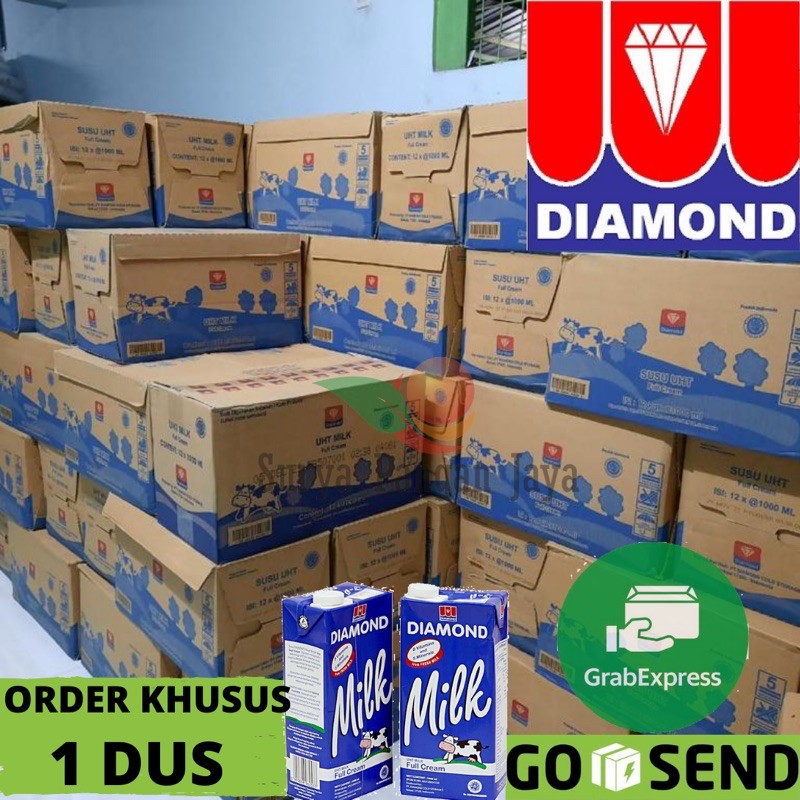 Jual SUSU UHT DIAMOND 1 DUS / UHT DIAMOND FULL CREAM 1 Liter | Shopee Indonesia