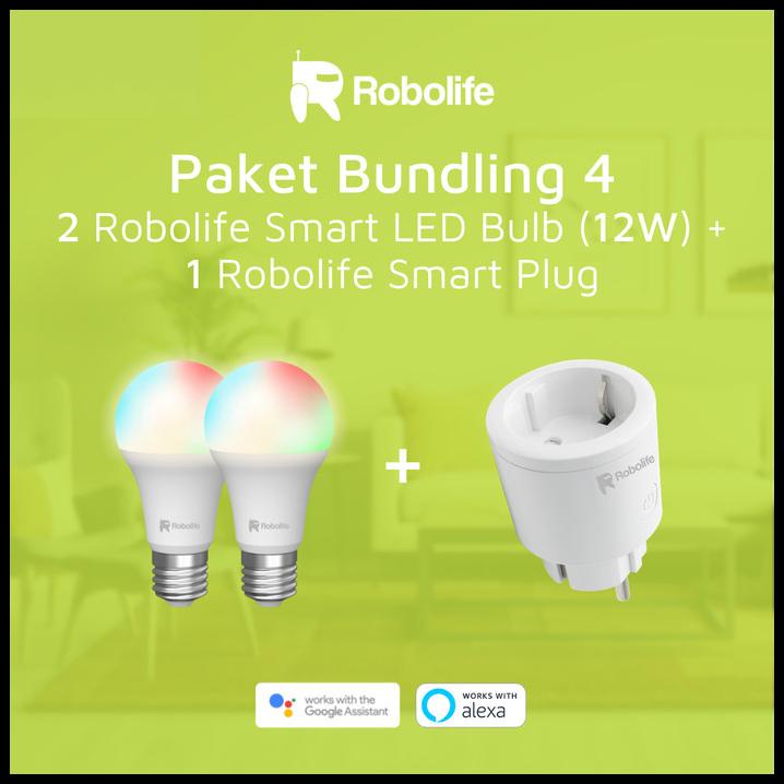 Jual Robolife Living Room Starter Pack (Smart Led Bulb + Smart Wifi Plug) | Shopee Indonesia