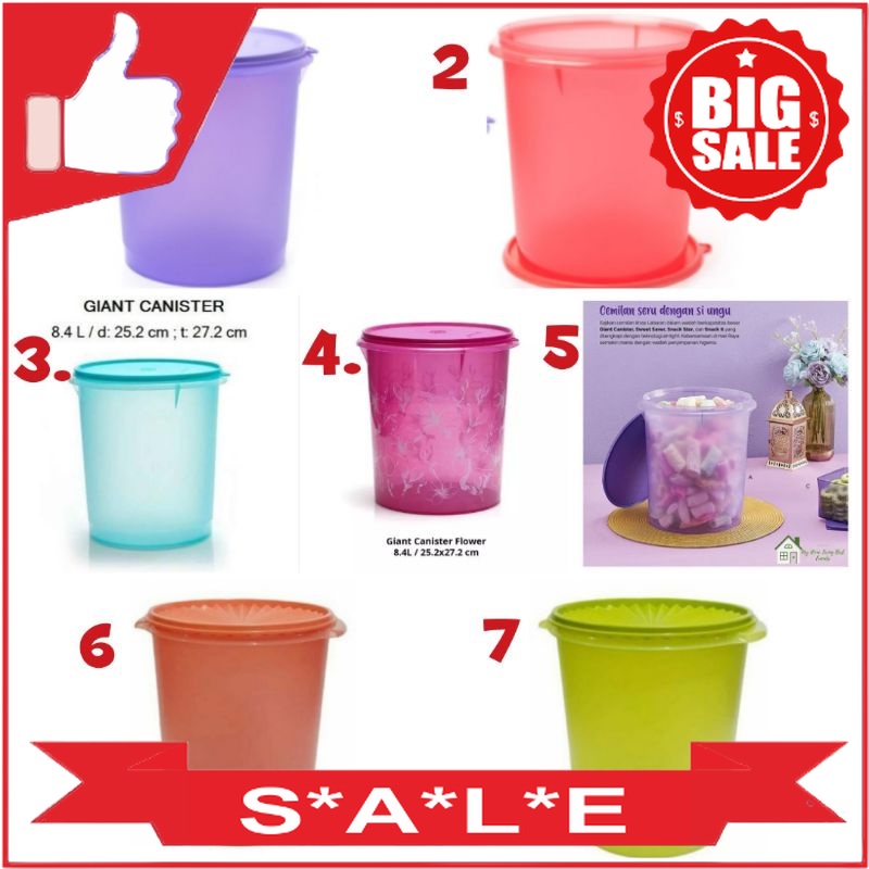 Jual [VARIASI] Tupperware Giant Canister Maxi Canister (1pc) Tupperware ...