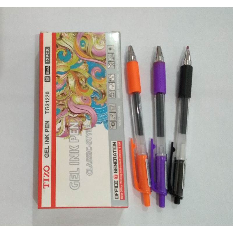 Jual Bolpoint Gel Tizo TG-31220 (tinta hitam) | Shopee Indonesia
