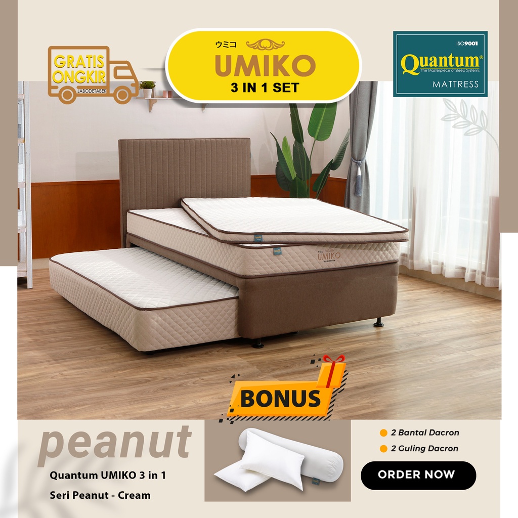 Jual Quantum Umiko Mattress BONUS Topper - Bed Set | Shopee Indonesia
