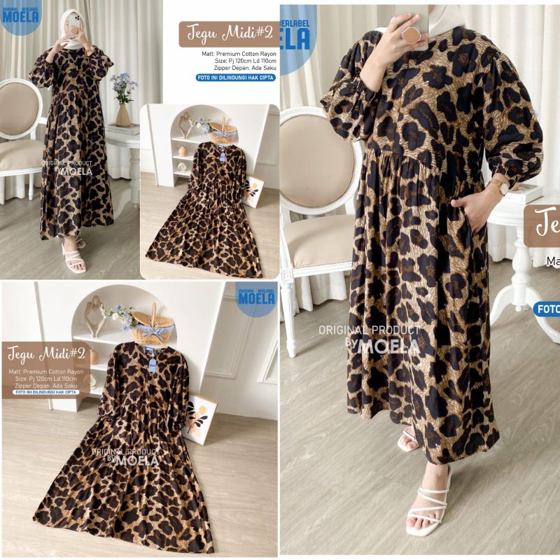 Jual MIDI DRESS SERBA MOTIF MACAN ORIGINAL PRODUK MOELA | Shopee Indonesia