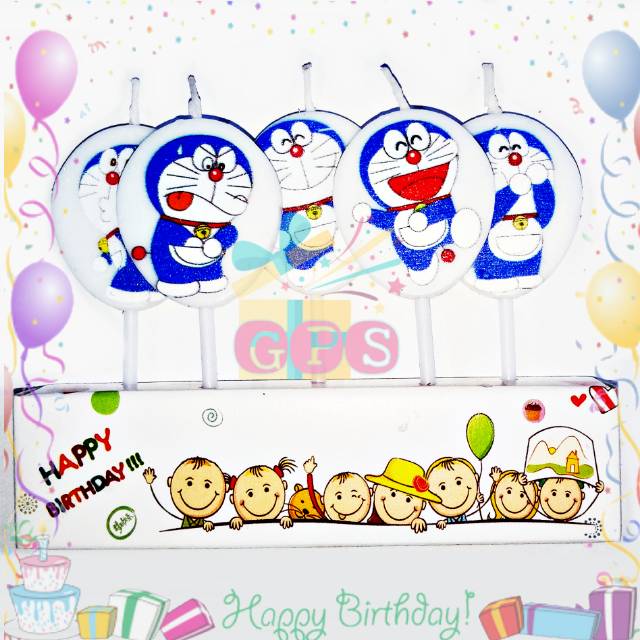 Jual Topper Cake Lilin Karakter DORAEMON Kue Tar Ulang Tahun Tart Ultah ...