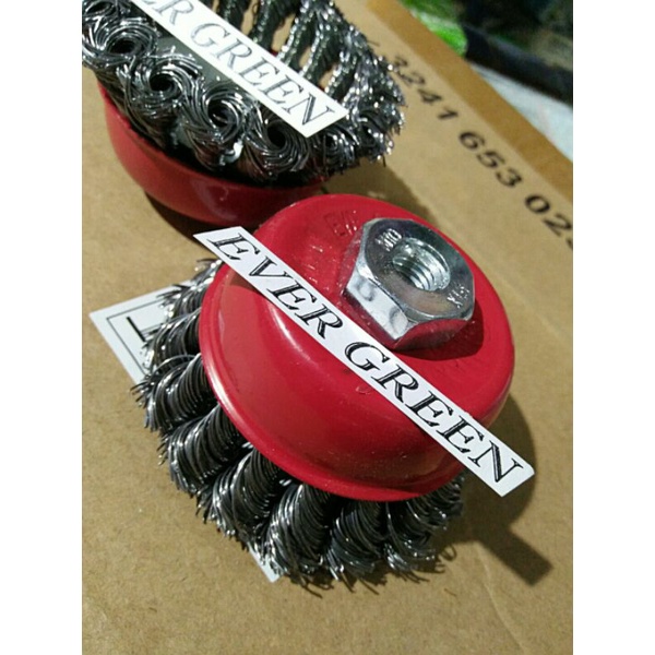 Jual Sikat Mangkok 3" model KEPANG atau LURUS - Ideal for Mesin Gerinda ...