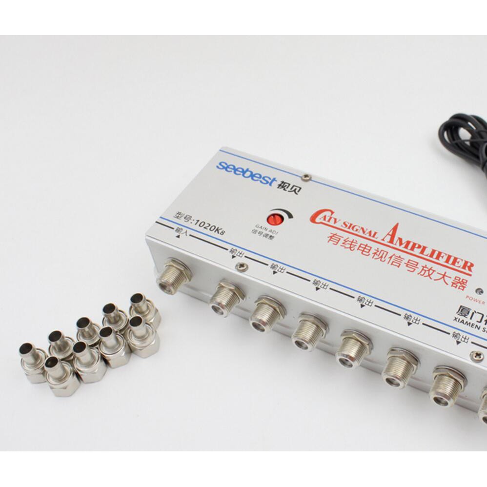 Jual IMPORT AC 220V 8 way 20db CATV VCR TV Antenna Signal Amplifier ...