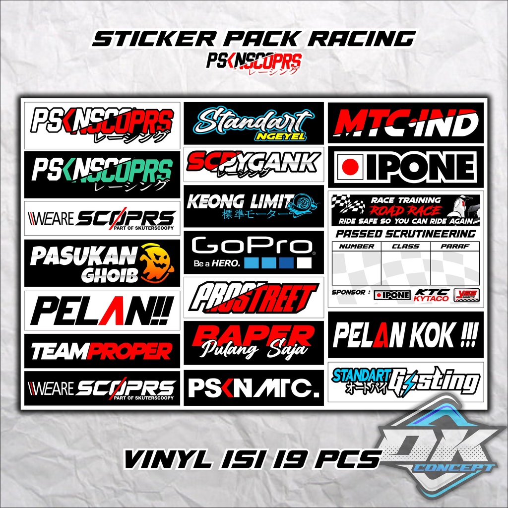 Jual Sticker Pack Racing Sticker Motor Pasukan BEAT/ VARIO/ SCOOPY ...