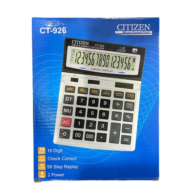 Jual Kalkulator/kalkulator citizen/CT-926 - 16 Digit Original - Check & Correct - Dual Power ...